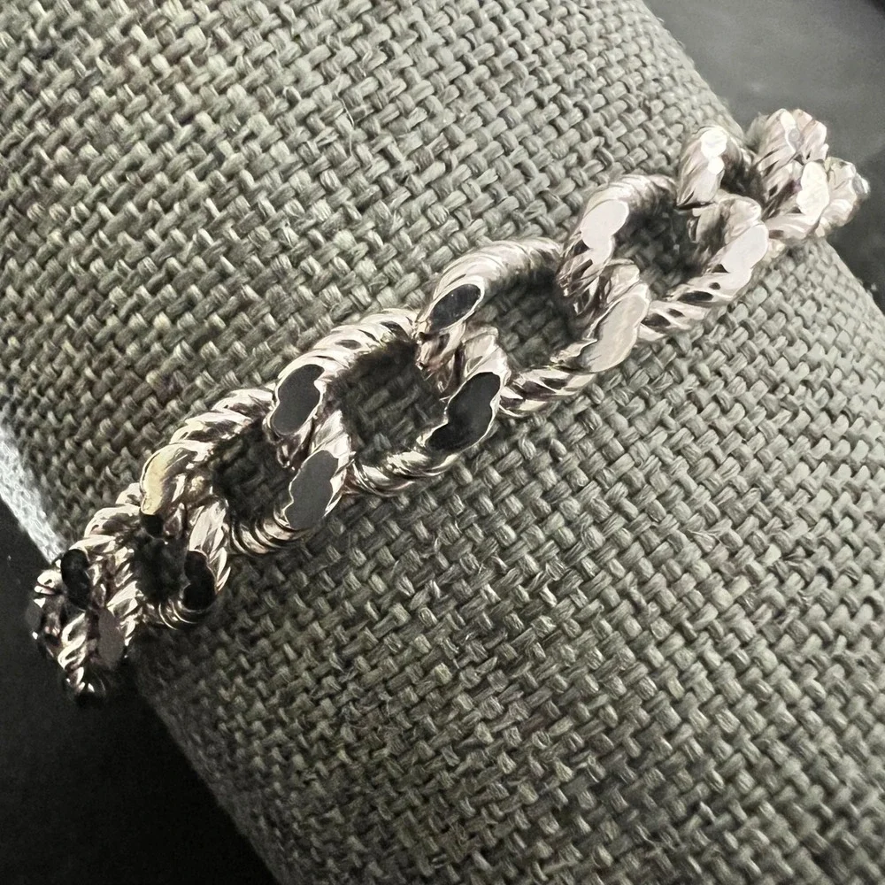 Monet | Jewelry | Monet Vintage Silver Tone Rope Twist Chunky Link ...